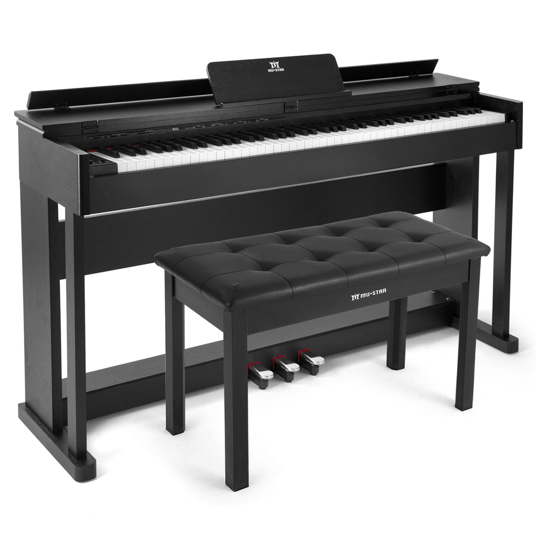 MUSTAR MEP-3000 88 Key Semi-Weighted Electric Piano | White with Bench ...